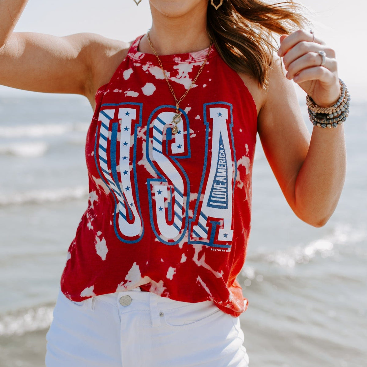 USA Bomba Red Tank – The Bliss Shop